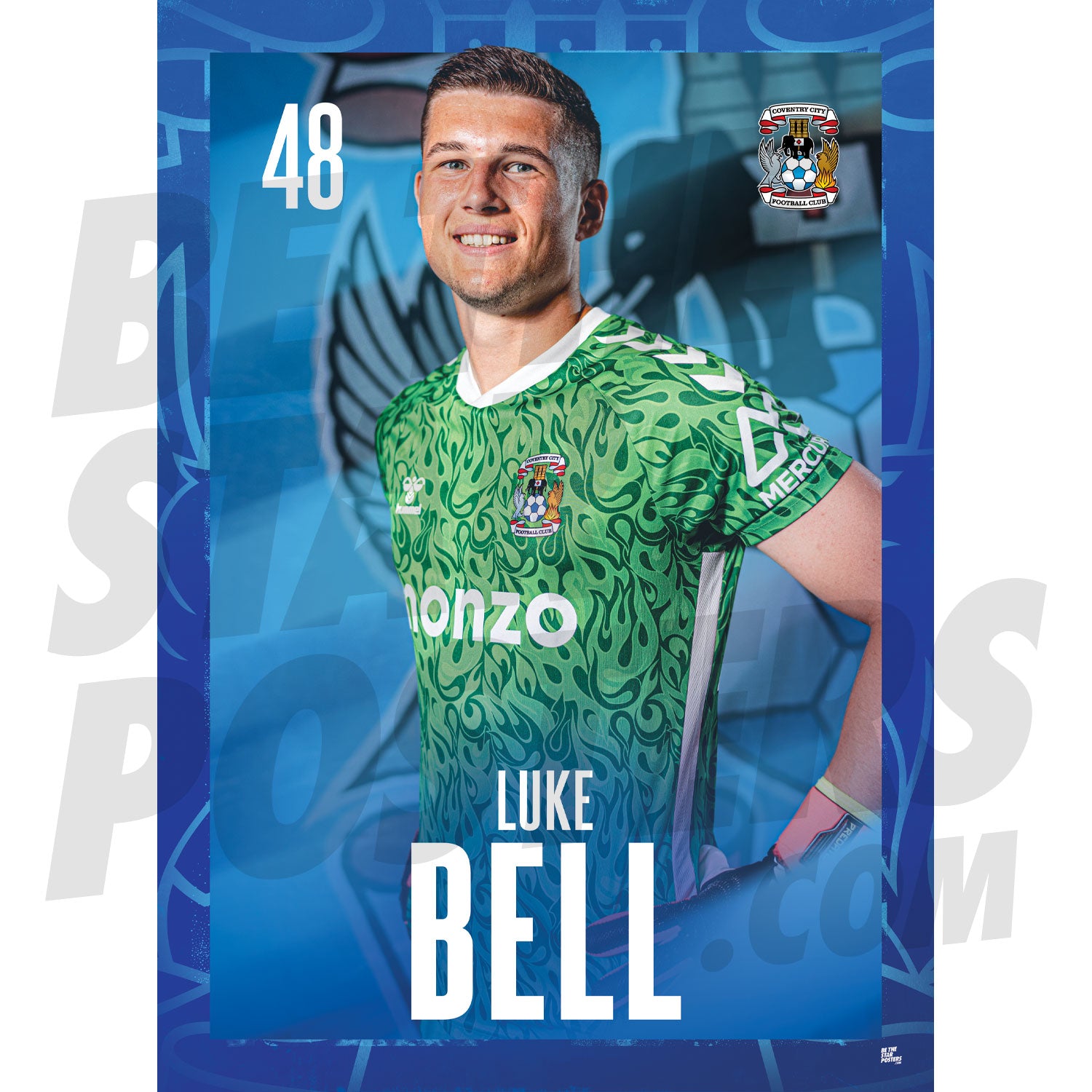 Coventry City FC | Bell 24/25 Headshot Poster | Official Print – Be The ...