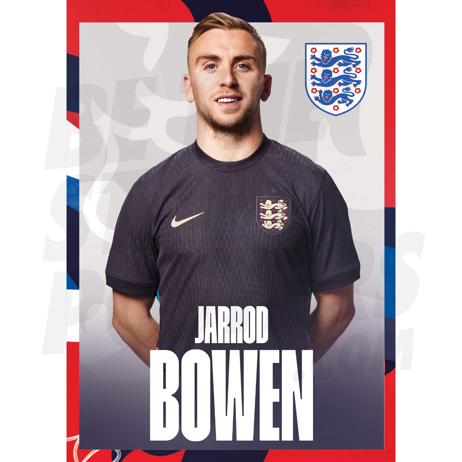 England Football | Bowen 24/25 Away Headshot Poster | Be The Star – Be ...