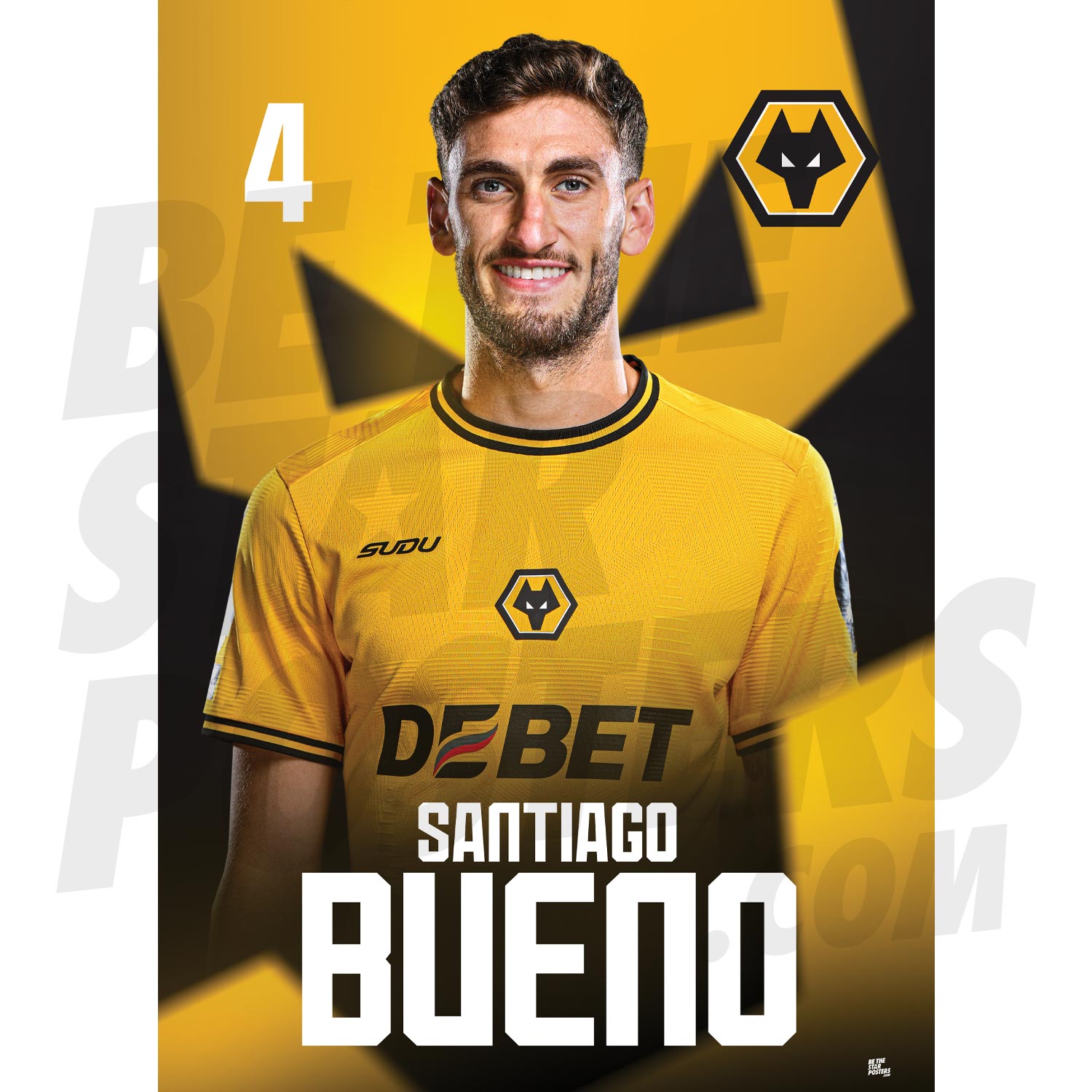 Wolverhampton Wanderers FC | Bueno 24/25 Headshot Poster | Be The Star ...