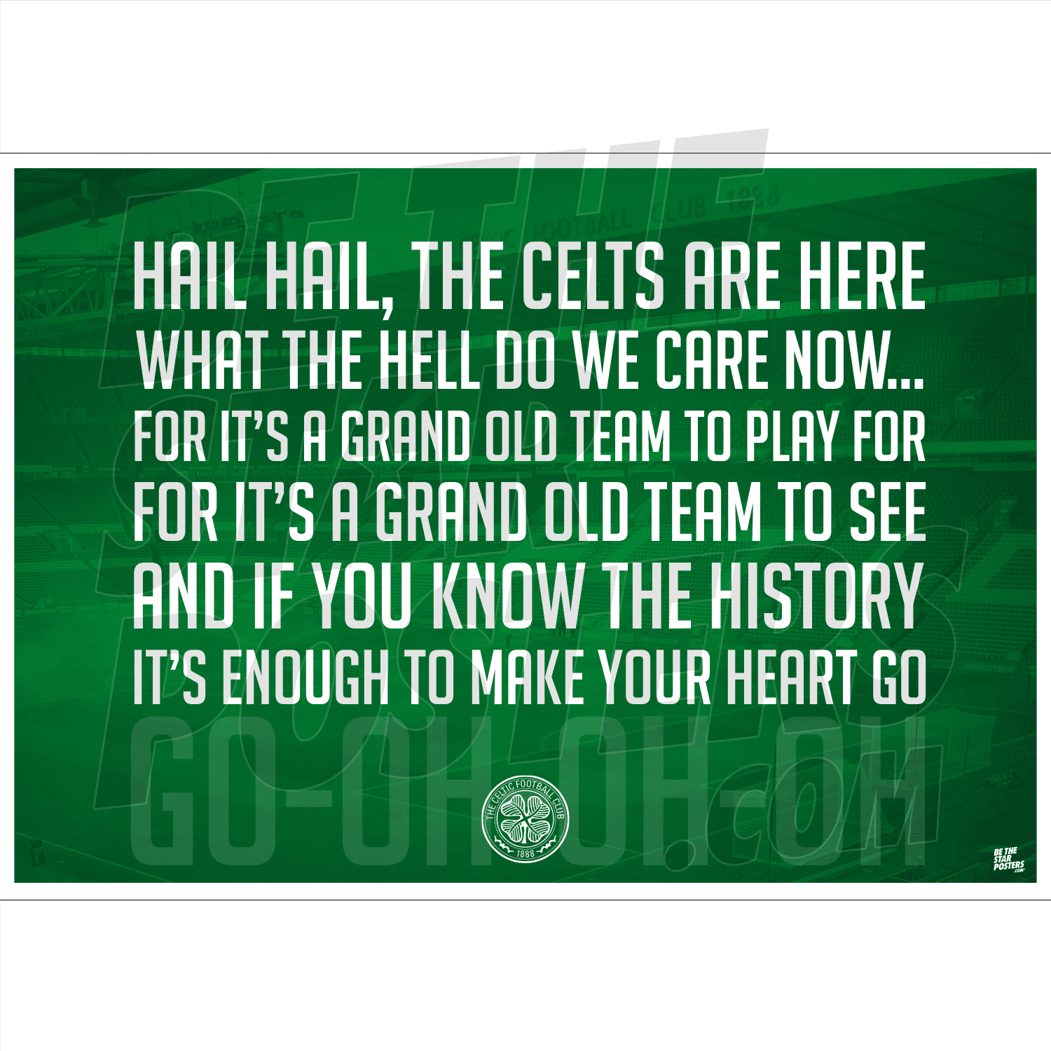 Celtic FC | Chant Poster | Official Print | Be The Star Posters – Be ...