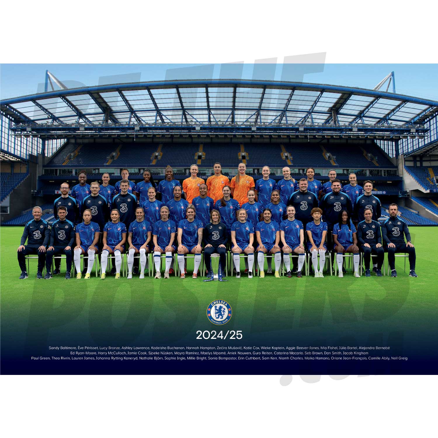 Chelsea FC Women's 24/25 Team Squad Poster | Official Print | BTSP – Be ...