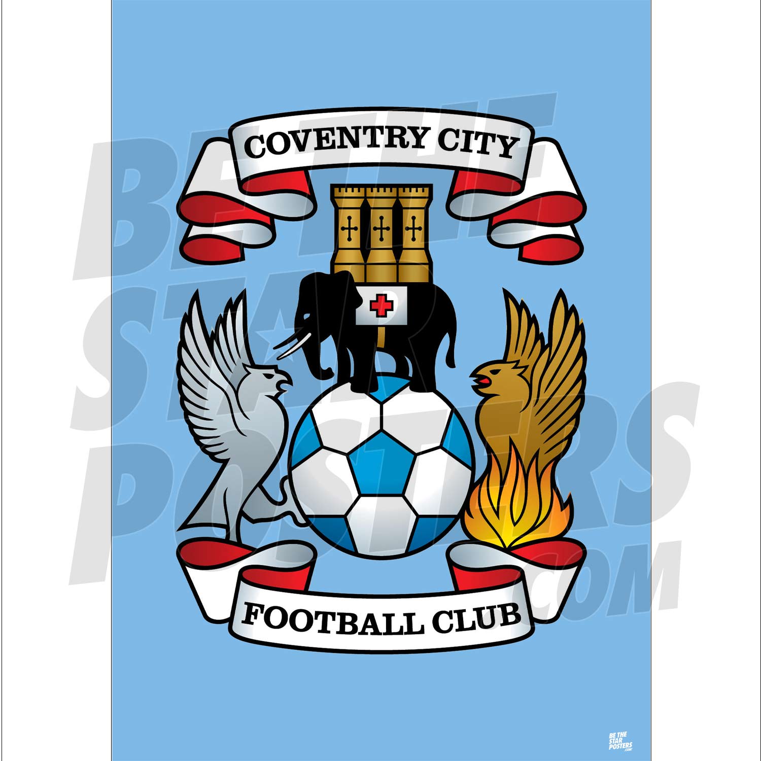 Coventry City FC | Crest Poster | Official Print | Be The Star Posters ...