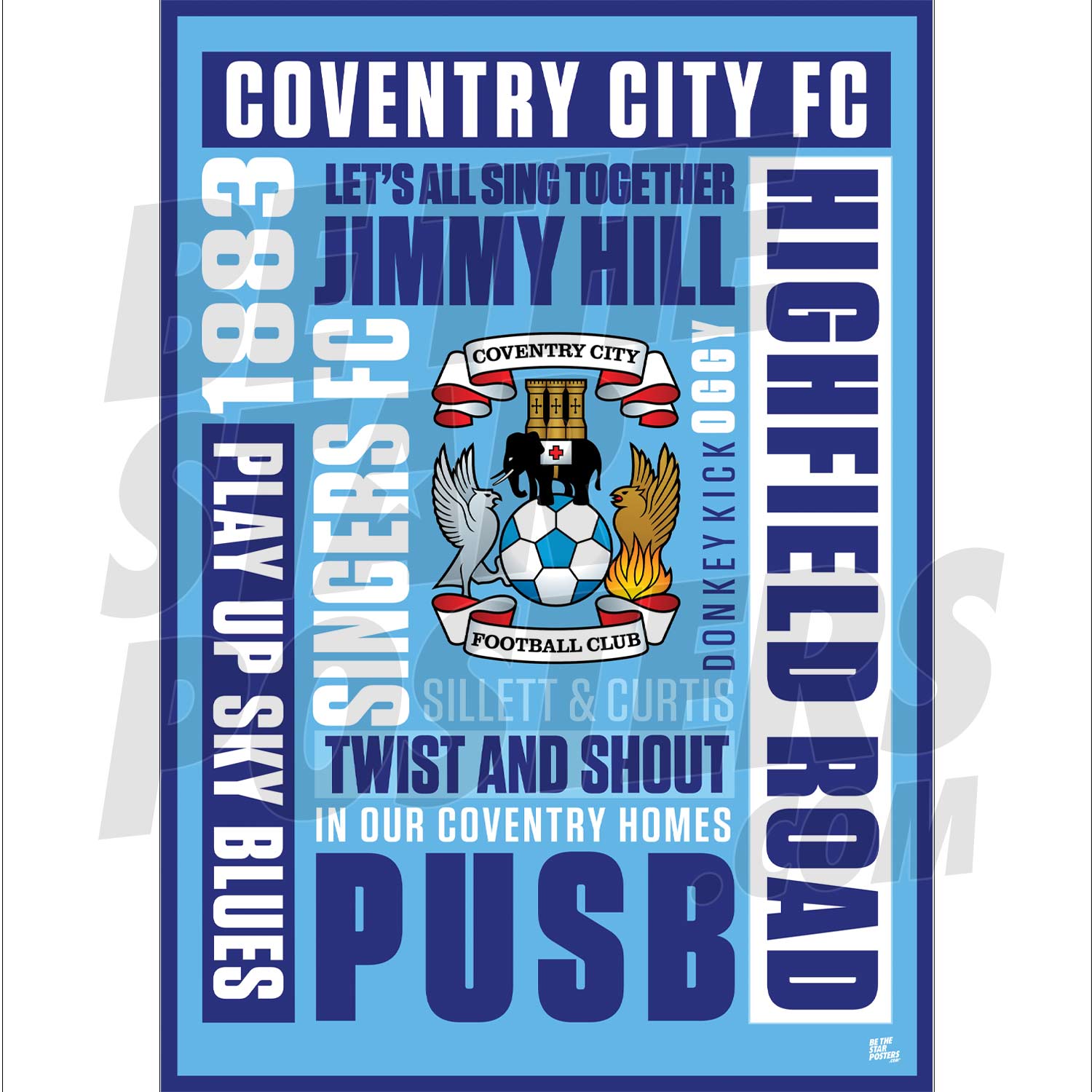 Coventry City FC | Word Poster | Official Print | Be The Star Posters ...