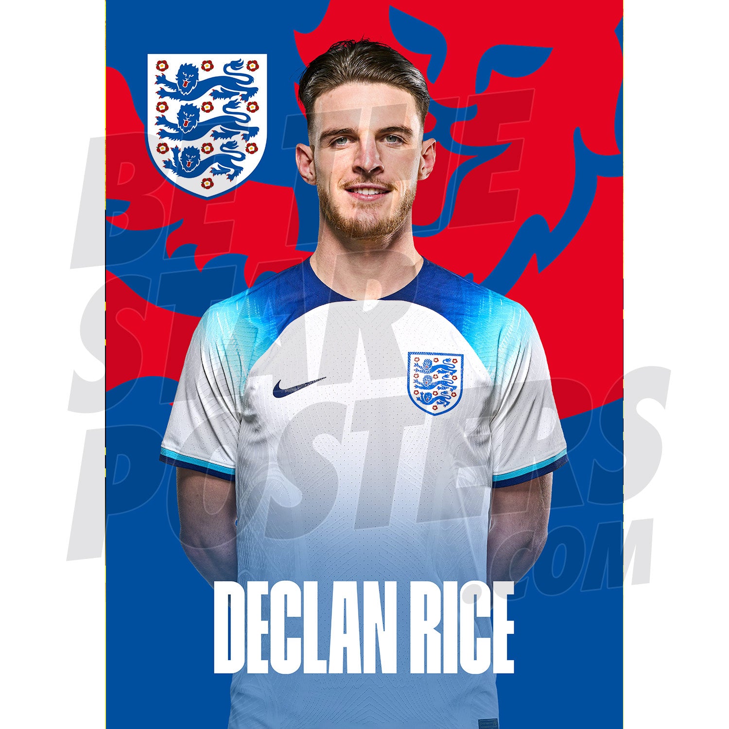 England Football | Rice 22/23 Home Headshot Poster | Official Print ...