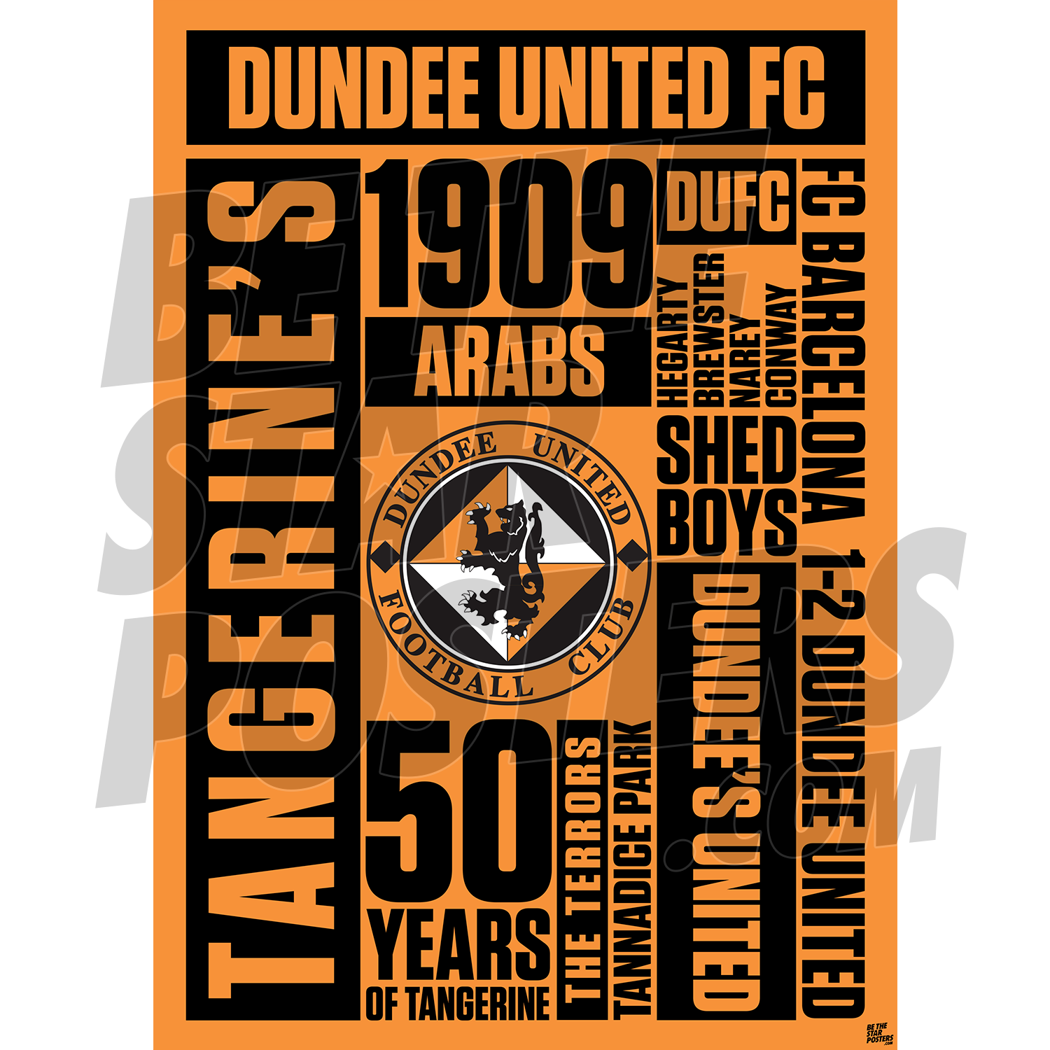 Dundee United FC | Word Poster | Official Print | Be The Star Posters ...