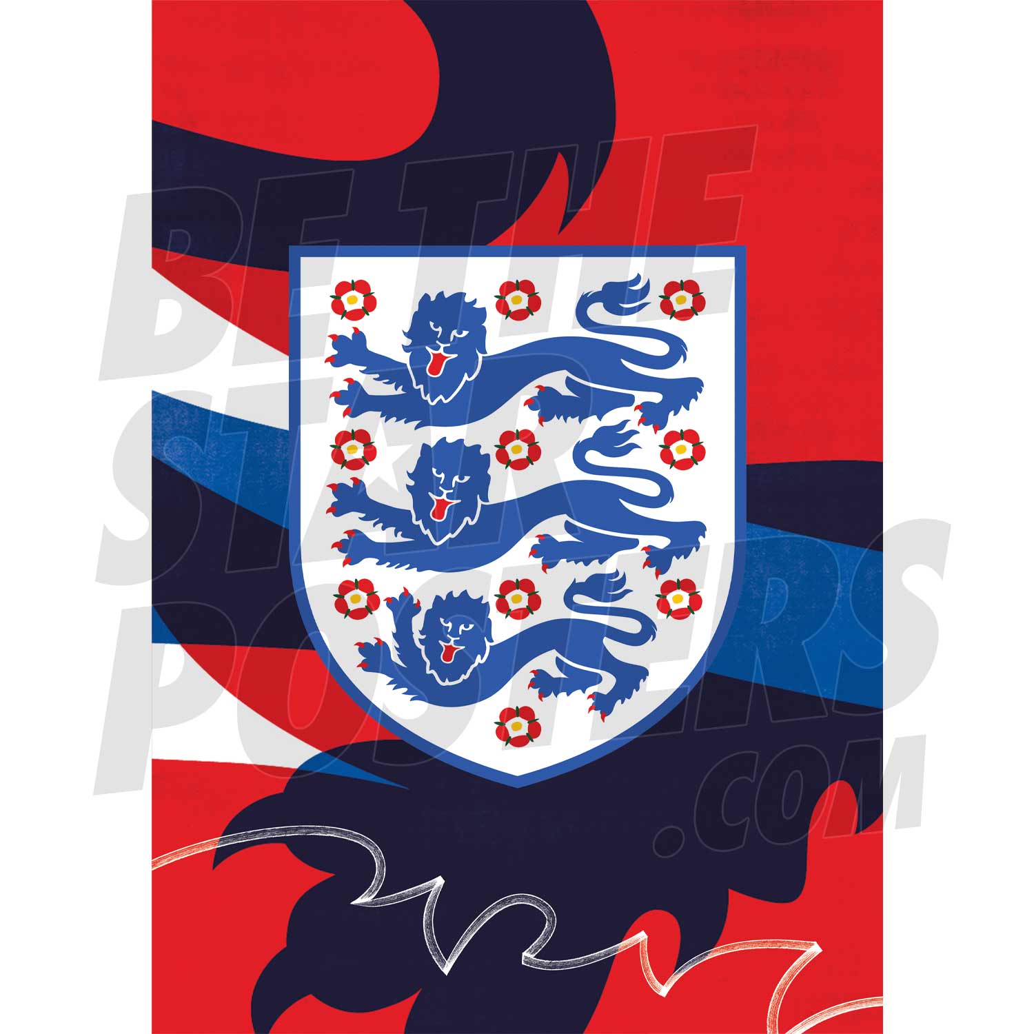 England Football | Crest Poster | Official Print | Be The Star Posters ...