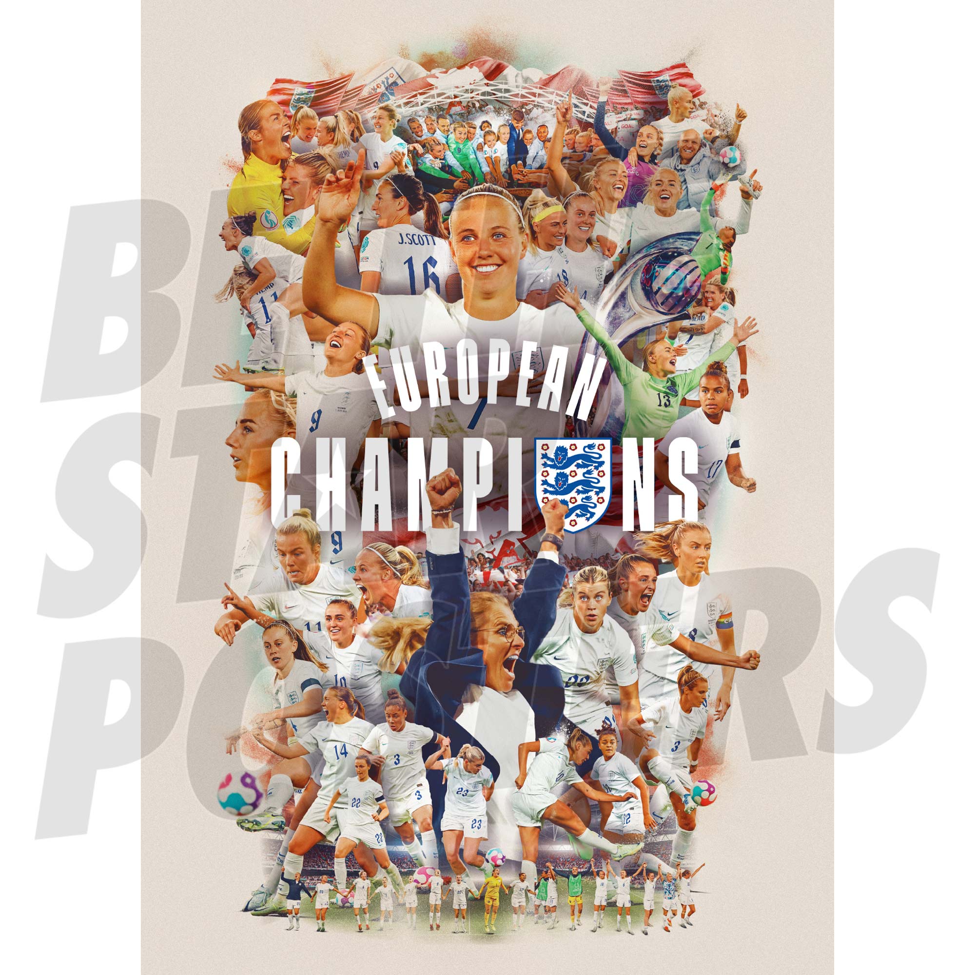 Lionesses | European Champions Montage Poster | Official Print | BTSP ...