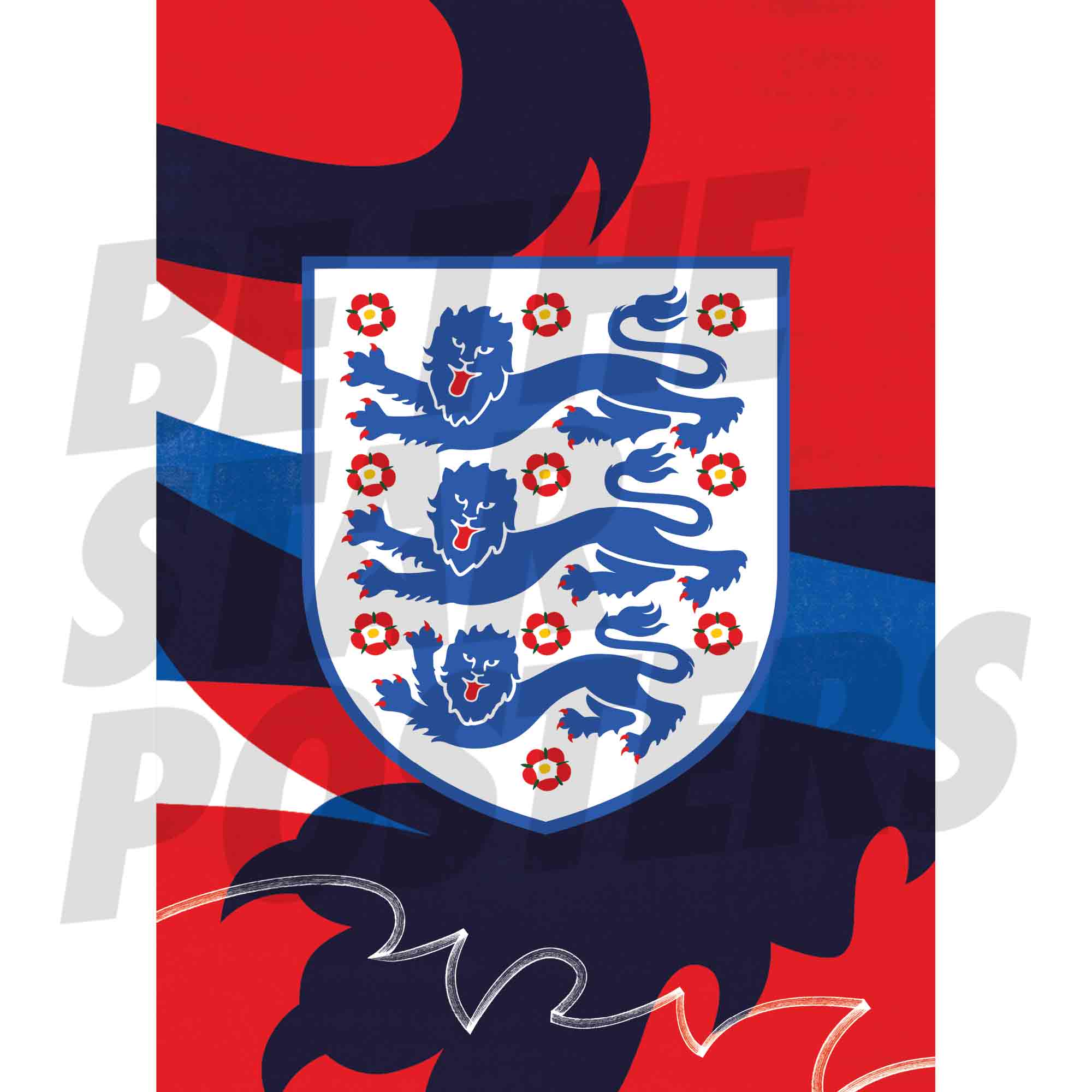 England Football | Crest Poster | Official Print | Be The Star Posters ...