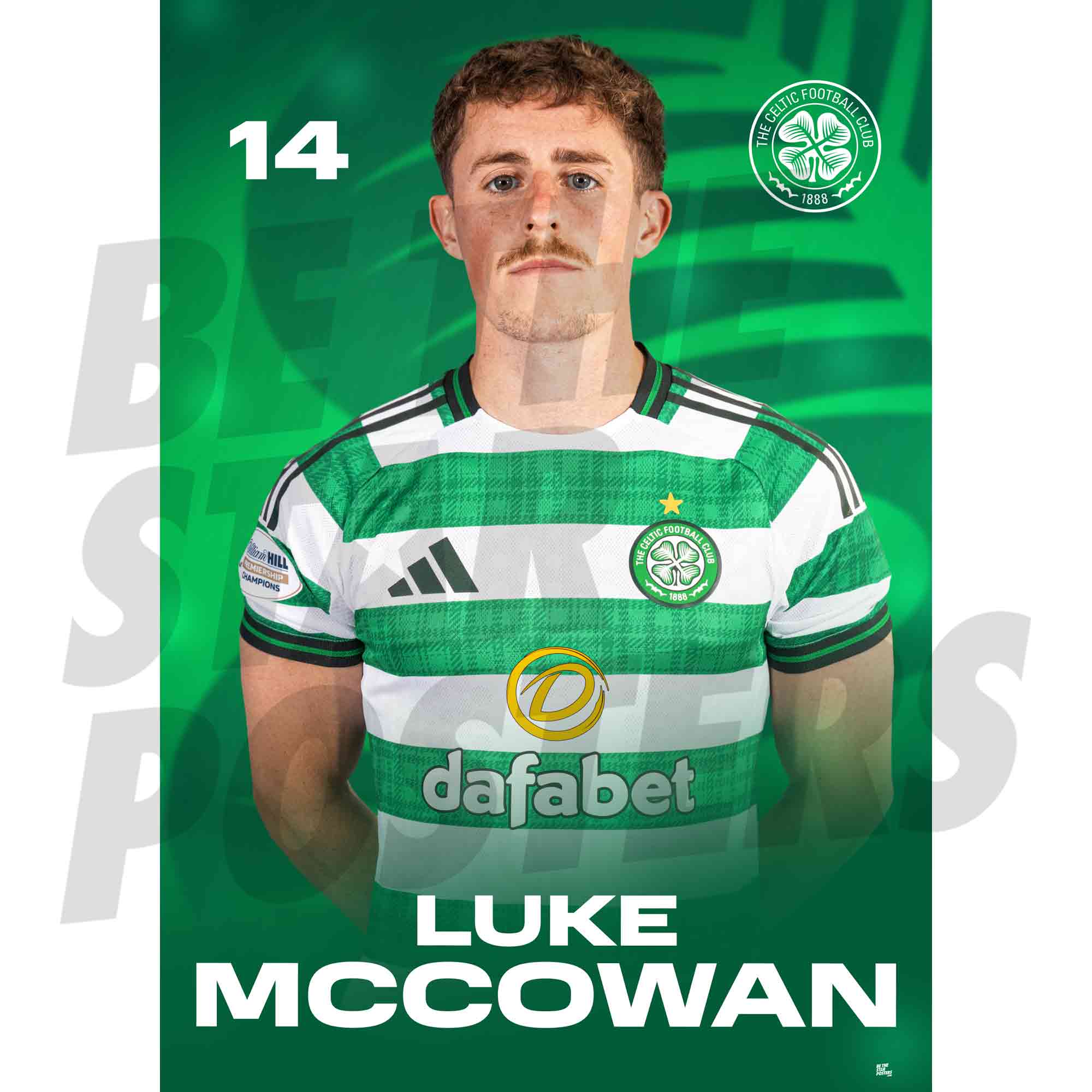Celtic FC | Luke McCowan 25/26 Headshot Poster | Official Print – Be ...