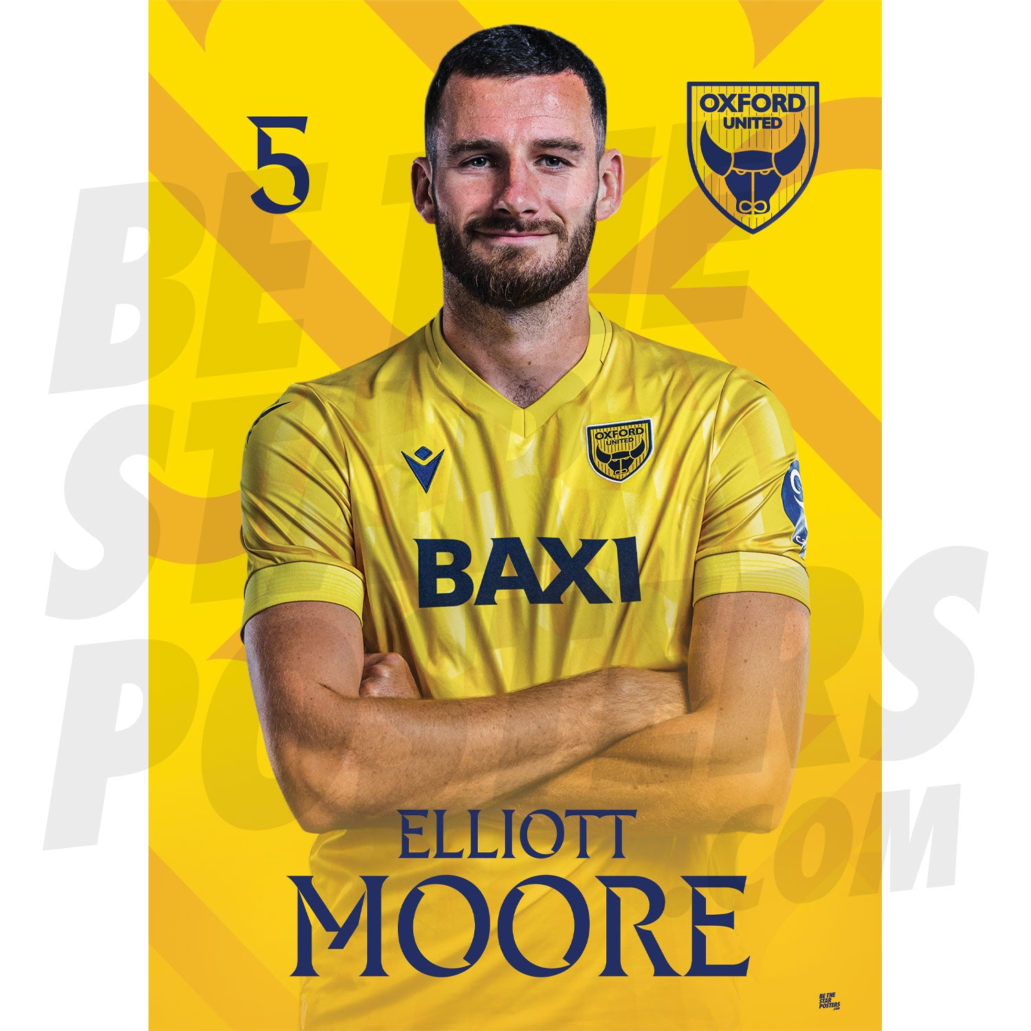 Oxford United FC | Moore 24/25 Headshot Poster | Be The Star Posters ...