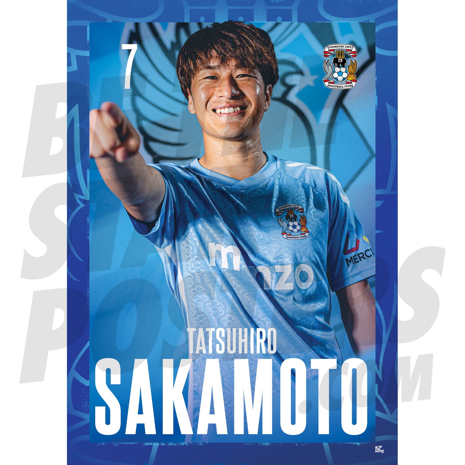 Coventry City FC | Sakamoto 24/25 Headshot Poster | Be The Star – Be ...