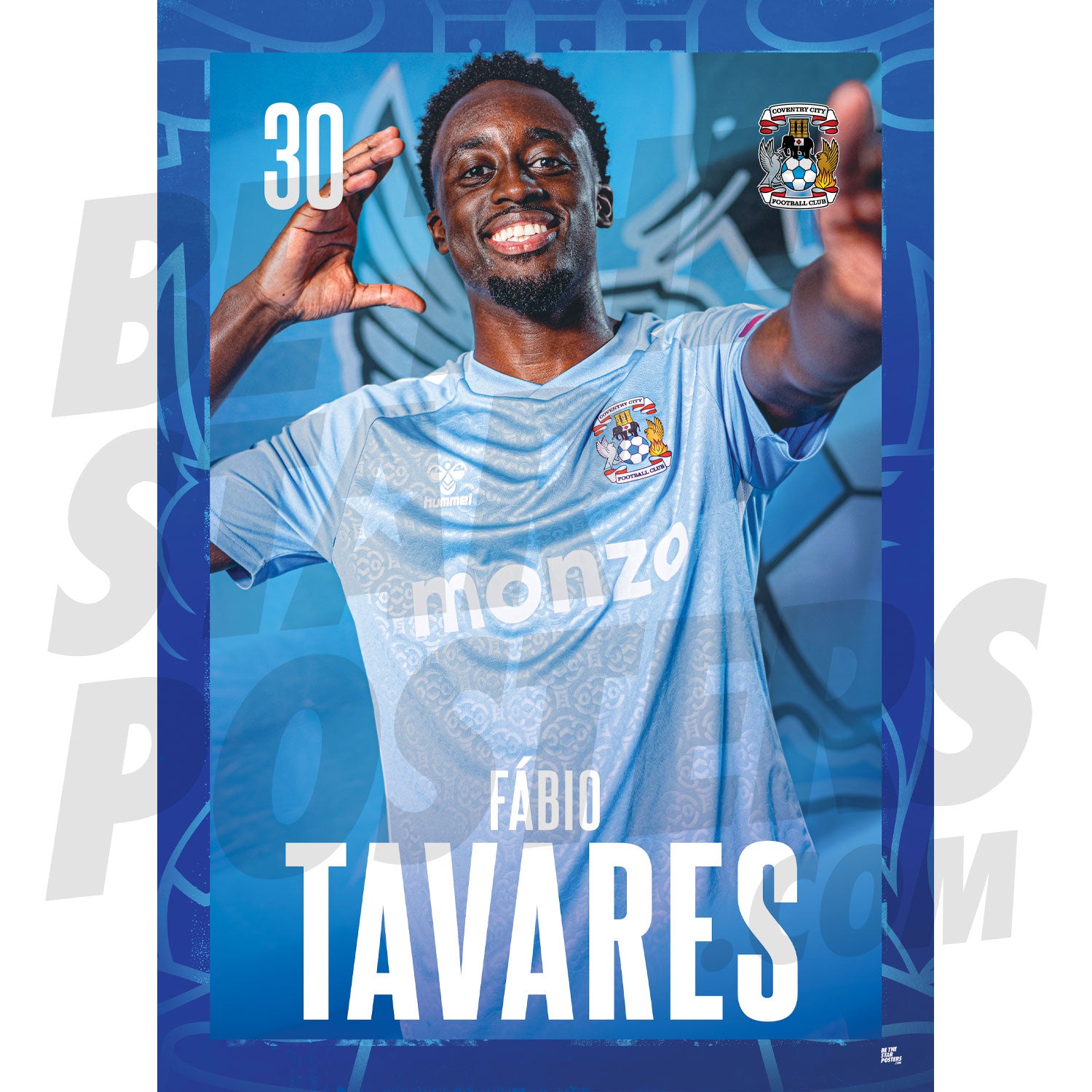 Coventry City FC | Tavares 24/25 Headshot Poster | Be The Star Posters ...