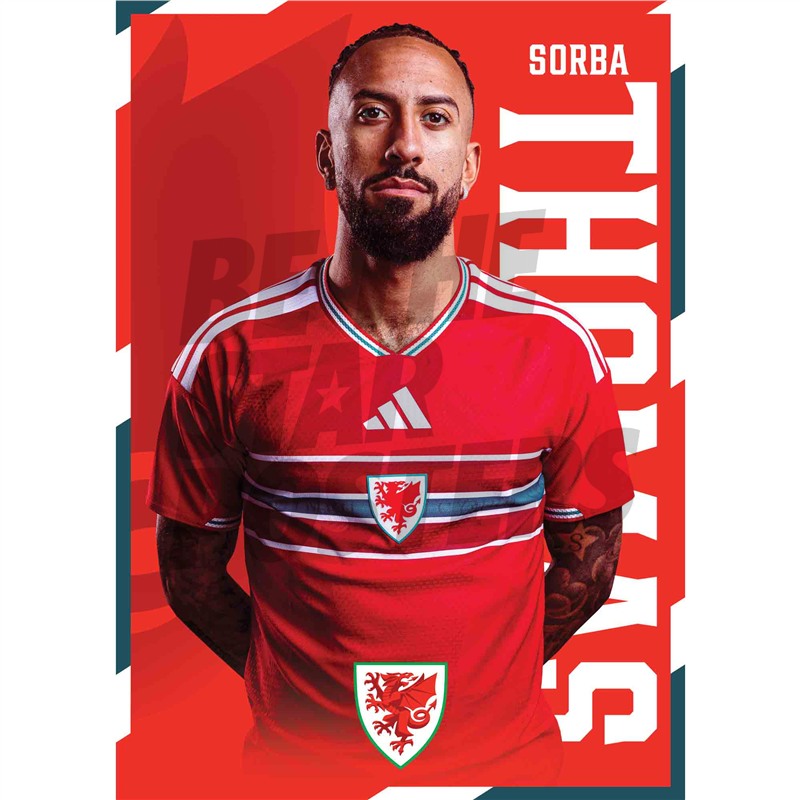 Wales Football | Sorba Thomas 2026 Headshot Poster | Official Print ...