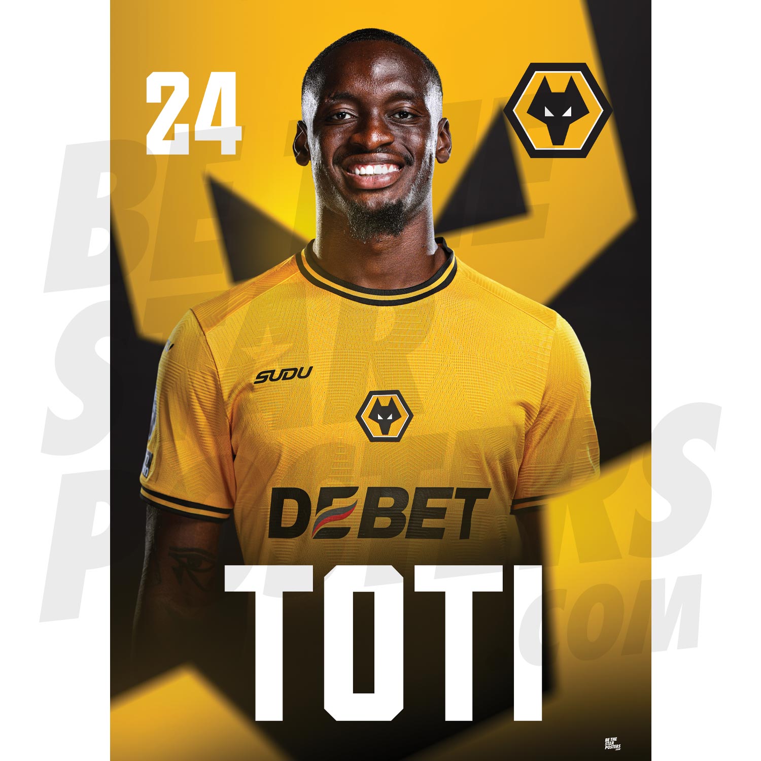 Wolverhampton Wanderers FC | Toti 24/25 Headshot Poster | Be The Star ...