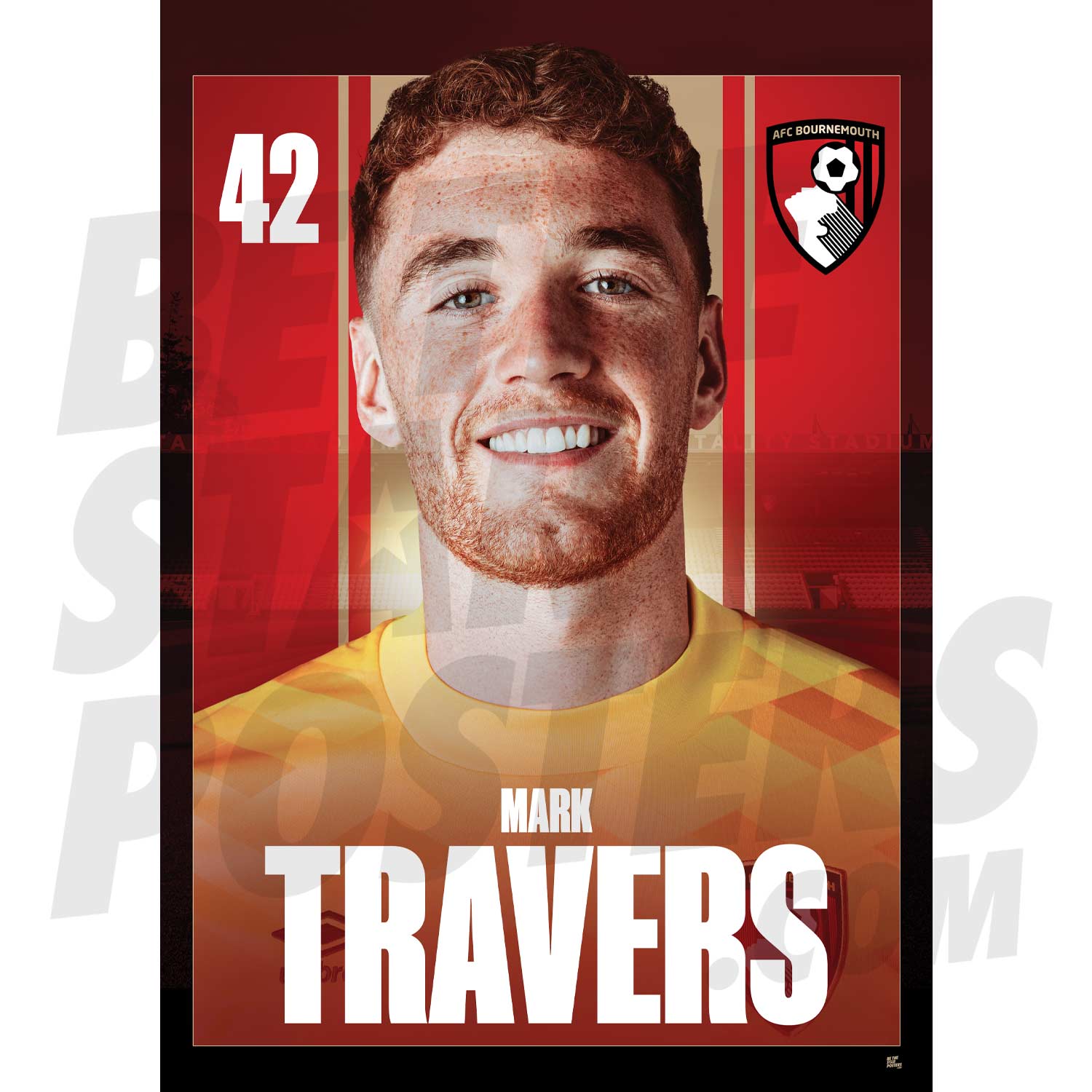 AFC Bournemouth | Travers 24/25 Headshot Poster | Official Print | BTS ...
