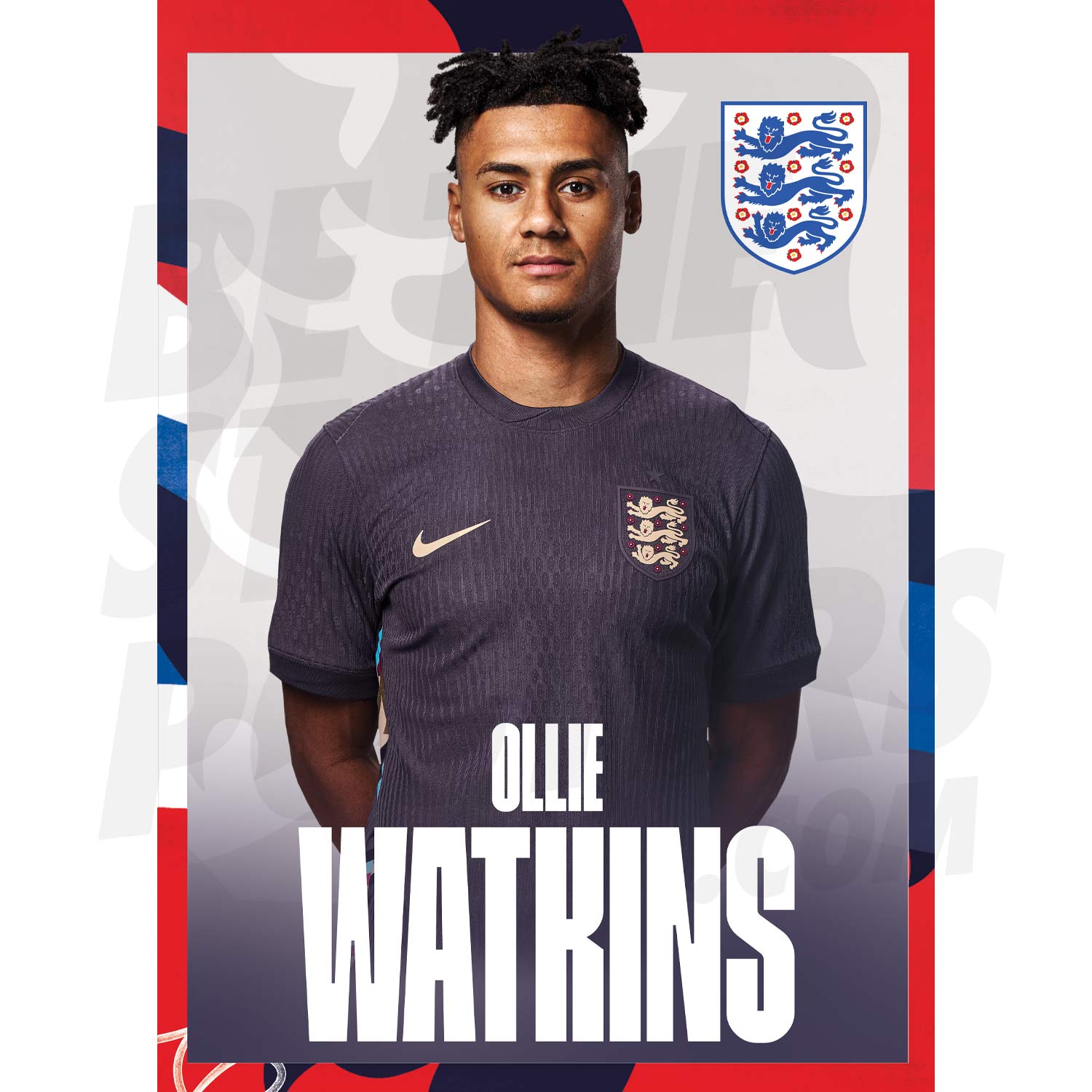 England Football | Watkins 24/25 Away Headshot | Be The Star Posters ...