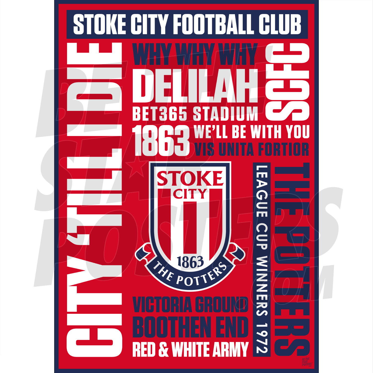 Stoke City FC | Word Poster | Official Print | Be The Star Posters – Be ...