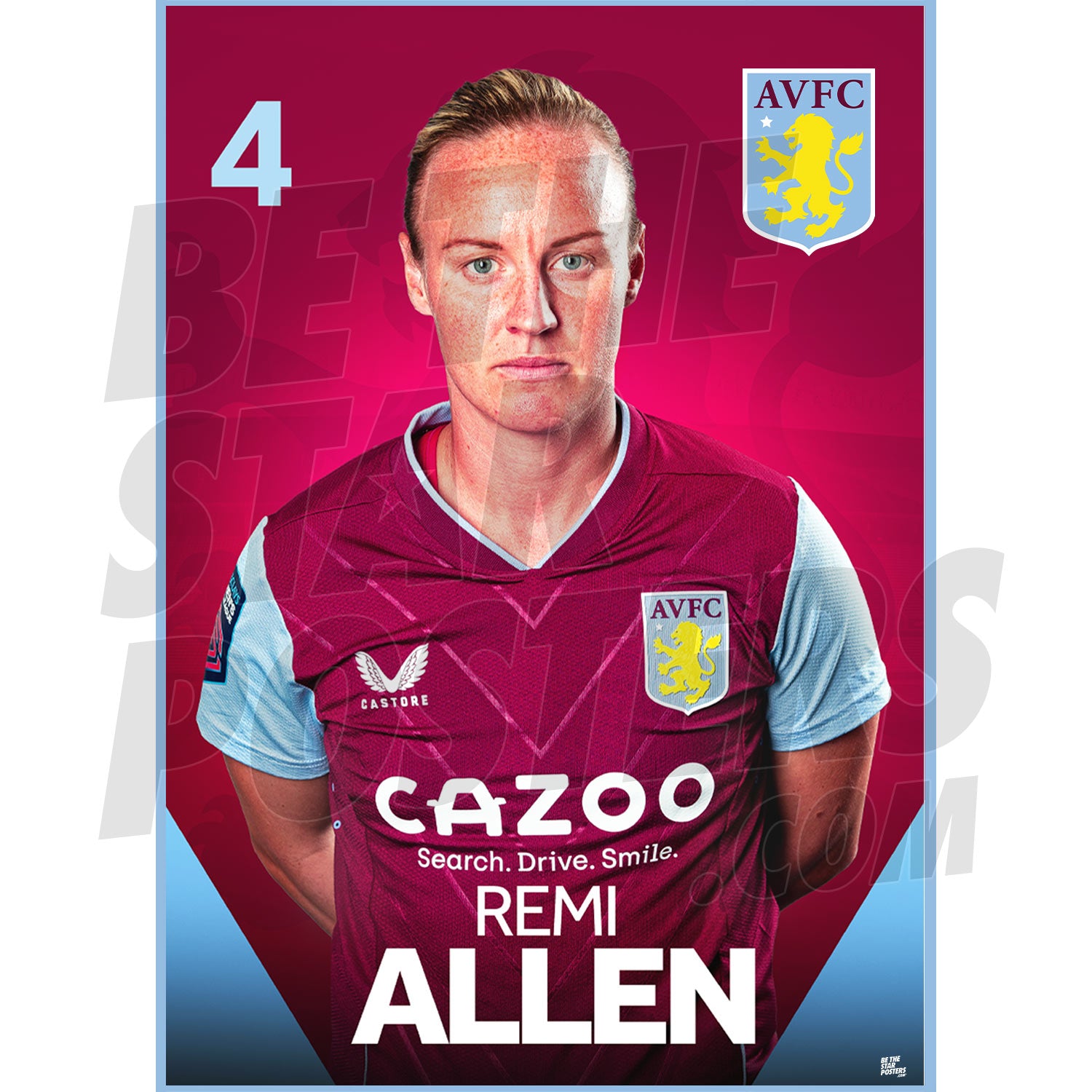 Aston Villa FC | Remi Allen 22/23 Headshot Poster | Official Print – Be ...